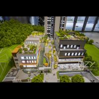 China 1:75 Fengjing Residence Sandbox Model 100m High Rise Apartment with UV Printed Landscapes for sale