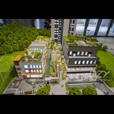 China 1:75 Fengjing Residence Sandbox Model 100m High Rise Apartment with UV Printed Landscapes for sale