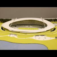 China 1/150 Scale Quzhou Sports Center Model Yellow Style Landscape Architectural Model for sale