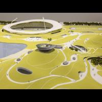 China 1/150 Scale Quzhou Sports Center Model Yellow Style Landscape Architectural Model for sale