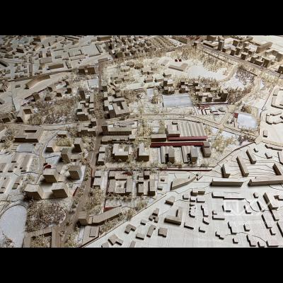 China Z.A.C La Courrouze 1:1000 Scale Wooden Architectural Model by Studio Secchi-Vigano & Paola Vigano for sale