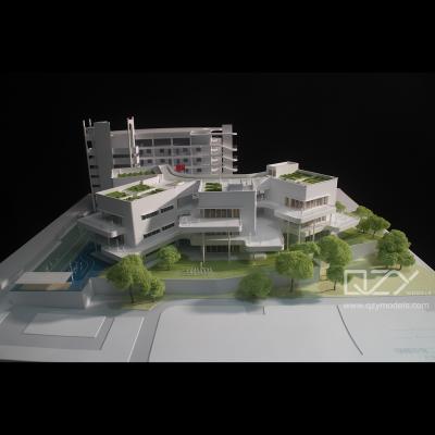 China SZAD 1:100 Kindergarten Architectural Model - White Minimalist Design with Frosted Glass & Internal Illumination for sale