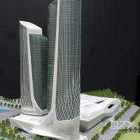 China ZHA Nanjing Youth Olympic Center Architectural Model - 1:500 Scale with CNC & 3D Printed Details for sale
