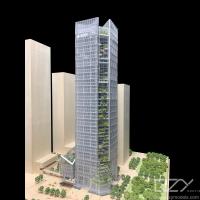 China 1:200 Scale Shenzhen Qianhai Financial Holdings Building Model with CNC Acrylic Facade and Lighting Effects for sale