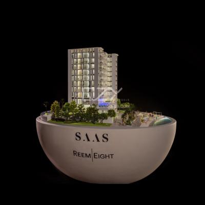 China 1:50 Scale Dubai C8 Architectural Model with Full Lighting Display - 220cm x 180cm x 190cm for sale