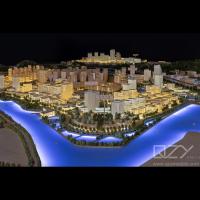 China 1:1500 Scale Dongguan Weiyuan Island Urban Design Model - 2.5m x 2.5m with 4000K/6000K Lighting for sale