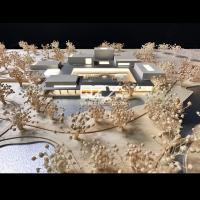 China Chen Liang Cultural Exhibition Center 1:500 Scale Architectural Model by Atelier Apeiron Architects with Maple Wood Base for sale