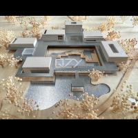 China Chen Liang Cultural Exhibition Center 1:500 Scale Architectural Model by Atelier Apeiron Architects with Maple Wood Base for sale