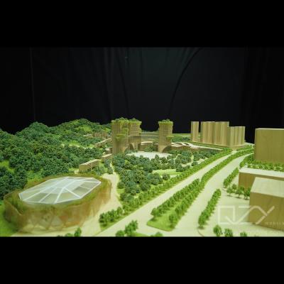 China BIT-Shenzhen Branch Architectural Model 1:1000 Scale with Maple Wood & Acrylic Construction for Design Competitions for sale