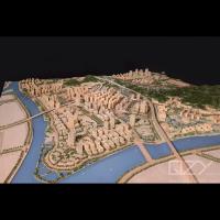 China Aecom 1:1500 Dongguan Weiyuan Island Urban Design Wooden Architectural Model with 4000K 6000K Lighting for sale