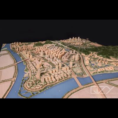 China Aecom 1:1500 Dongguan Weiyuan Island Urban Design Wooden Architectural Model with 4000K 6000K Lighting for sale