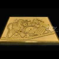 China 1:1000 Scale Pure Copper Architectural Concept Model with Corrosion Carving Technique for sale