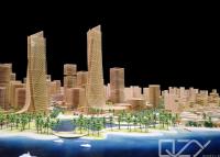 China Aecom Basswood Miniature Architectural Model 1/600 Scale 5.4m x 6m Base for Urban Planning Display for sale