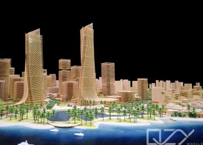 China Aecom Basswood Miniature Architectural Model 1/600 Scale 5.4m x 6m Base for Urban Planning Display for sale
