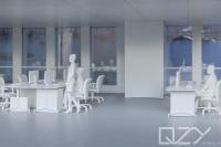 China 1/25 Scale 3D Printed Office Interior Architecture Model with Warm LED Light for sale