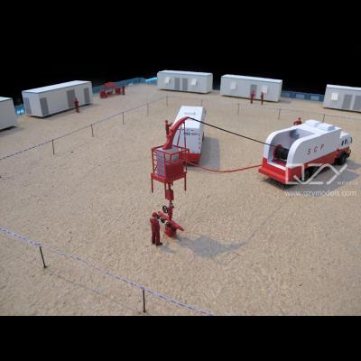 China 1:20 Wireline Logging Site Model 3D Printed Construction Replica 3x3m for sale