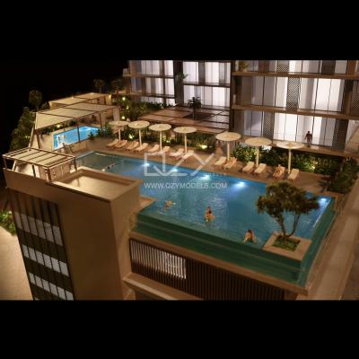 China 1/100 Scale Abu Dhabi Reem 34 Apartment Model Handmade 3D Printing CNC Laser Cut Electroplating for sale