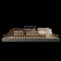 China 1:150 Office Building Model ABS Acrylic Wood Handmade 3D Printing Laser Cutting for sale