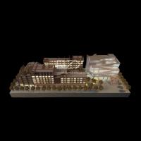 China 1:150 Office Building Model ABS Acrylic Wood Handmade 3D Printing Laser Cutting for sale
