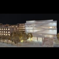 China 1:150 Office Building Model ABS Acrylic Wood Handmade 3D Printing Laser Cutting for sale
