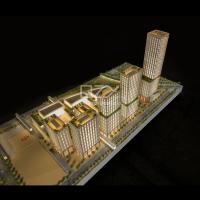 China 1:100 Riyadh Kings Square Office Building Model with Warm White Illumination for sale
