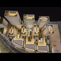 China 1:100 Riyadh Kings Square Office Building Model with Warm White Illumination for sale