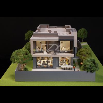 China 1:50 Scale Realistic Villa Model with LED Lighting for sale