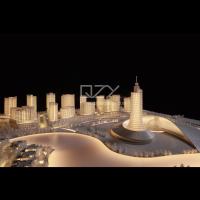 China 1:800 White Architectural Concept Model with Warm Lighting for sale