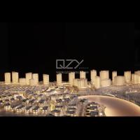 China 1:800 White Architectural Concept Model with Warm Lighting for sale