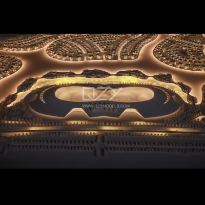 China 1:800 White Architectural Concept Model with Warm Lighting for sale