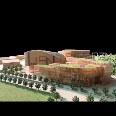 China 1:500 Scale Wooden School Model Handmade Laser Cutting for Shenzhen Music Academy Planning for sale