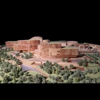 China 1:500 Scale Wooden School Model Handmade Laser Cutting for Shenzhen Music Academy Planning for sale