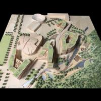 China 1:500 Scale Wooden School Model Handmade Laser Cutting for Shenzhen Music Academy Planning for sale
