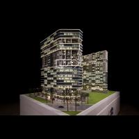 China 1:75 Scale AL YAQOOT Towers Architectural Model Custom Electroplated Acrylic Dynamic LED Lighting for sale