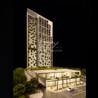 China 1:125 Scale Architectural Model Dubai Sierra Tower Acrylic ABS Metal Miniature Building Display for sale