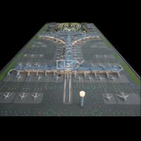 China 1:500 Scale Miniature Architectural Model Acrylic Laser Cutting Realistic Detail for Airport Terminal Display for sale