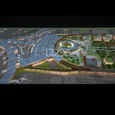 China 1:500 Scale Miniature Architectural Model Acrylic Laser Cutting Realistic Detail for Airport Terminal Display for sale