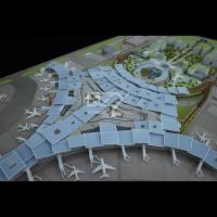 China 1:500 Scale Miniature Architectural Model Acrylic Laser Cutting Realistic Detail for Airport Terminal Display for sale