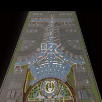 China 1:500 Scale Miniature Architectural Model Acrylic Laser Cutting Realistic Detail for Airport Terminal Display for sale