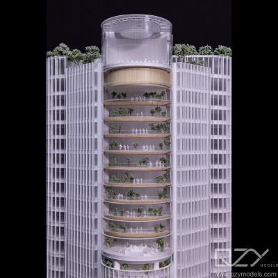 China Custom 1:200 Scale Miniature Building Model Laser Cutting ABS Acrylic for China Resources Snow Beer HQ for sale