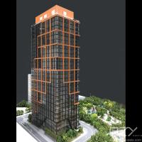 China 1:100 Scale Handmade Architectural Model of New York Quay Tower with Full Lighting 200cm for sale