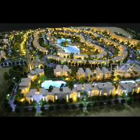 China 1:500 Scale Egypt White Bay Architectural Model with Full Lighting Handmade Craftsmanship 200cm for sale