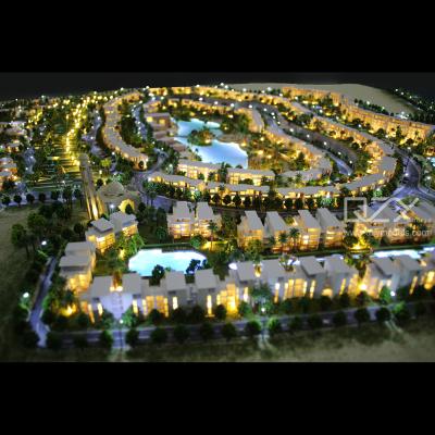China 1:500 Scale Egypt White Bay Architectural Model with Full Lighting Handmade Craftsmanship 200cm for sale