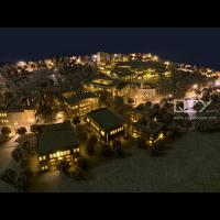 China 1/1000 Scale Pure Copper Handmade Brass Landscape Architectural Concept Model for sale