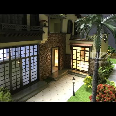 China OEM Spanish-Inspired Villa Architectural Model with 1:25 Scale and Customizable Lighting for Interior Design for sale