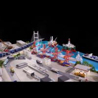 China 1:100 Scale Smart Port Sand Table Model with Dynamic Operation Simulation and Intelligent Lighting for Dammam Port for sale