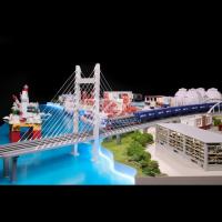China 1:100 Scale Smart Port Sand Table Model with Dynamic Operation Simulation and Intelligent Lighting for Dammam Port for sale
