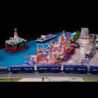 China 1:100 Scale Smart Port Sand Table Model with Dynamic Operation Simulation and Intelligent Lighting for Dammam Port for sale