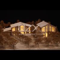 China 1:100 Scale Solid Wood Architectural Model ALT Mori Lodges for Display and Study for sale
