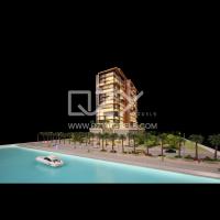 China 1:100 Scale Architectural Model of Dubai Island with Full Lighting for Luxury Residential Display for sale